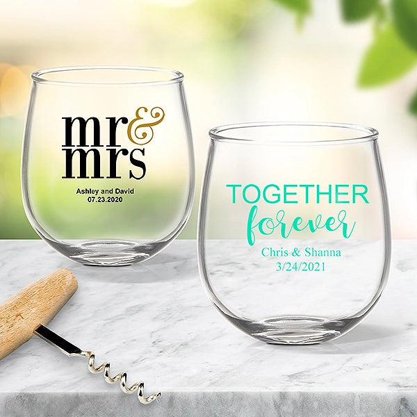 Colour Printed Stemless Wine Glasses For Weddings Fabness