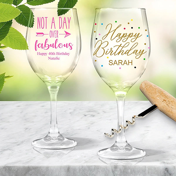 Colour Printed Wine Glasses For Her Fabness