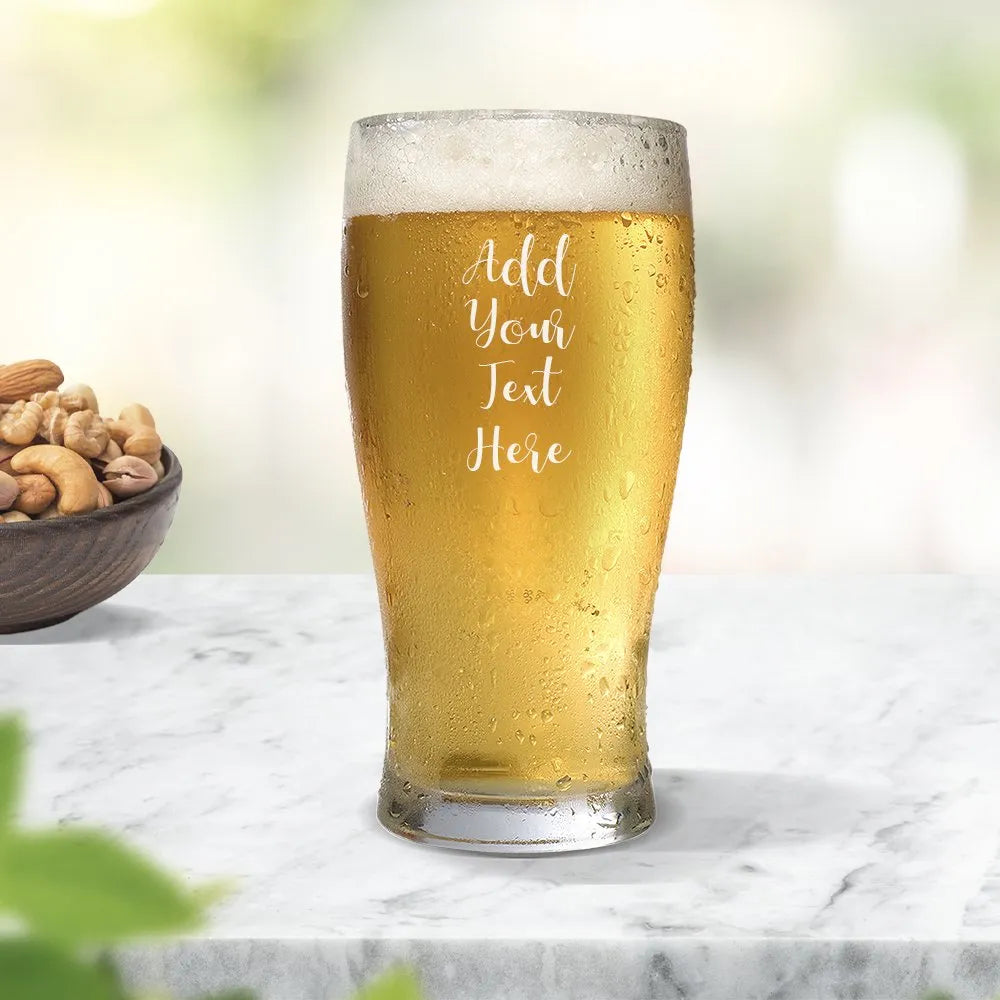 Add Your Own Message Engraved Standard Beer Glass – Fabness