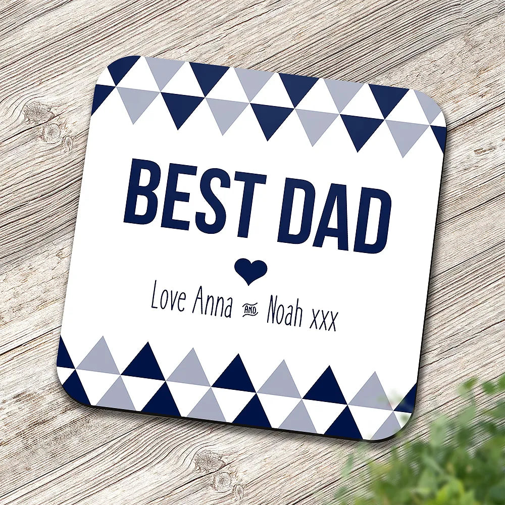 Best Dad Square Coaster – Fabness