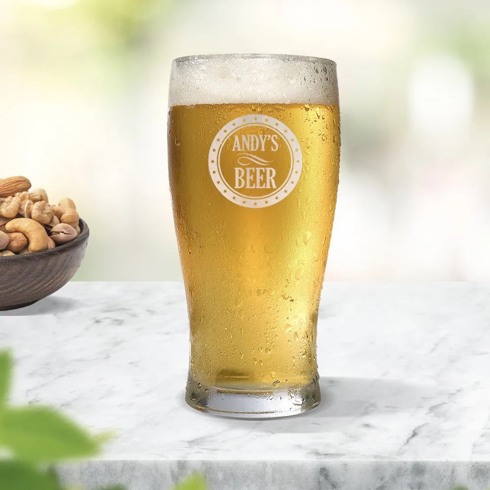 Circle Engraved Standard Beer Glass – Fabness