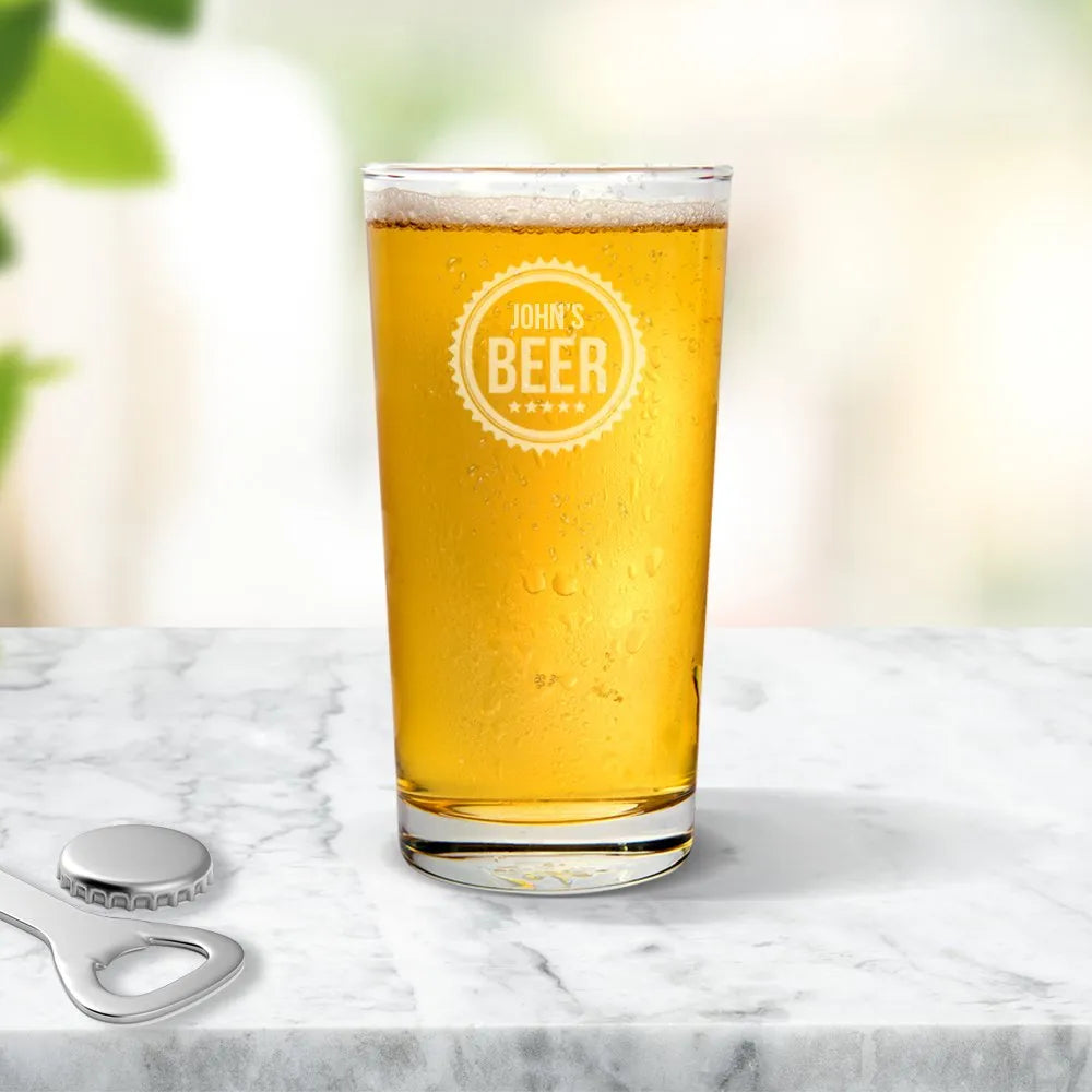 Cog Engraved Pint Glass – Fabness